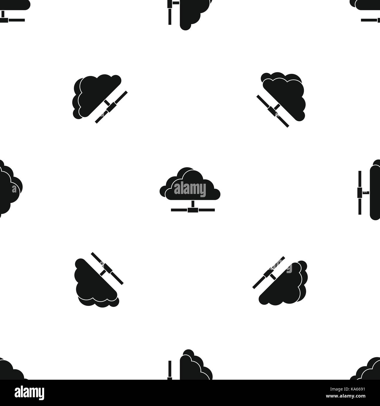 Cloud computing connection pattern seamless black Stock Vector Image ...