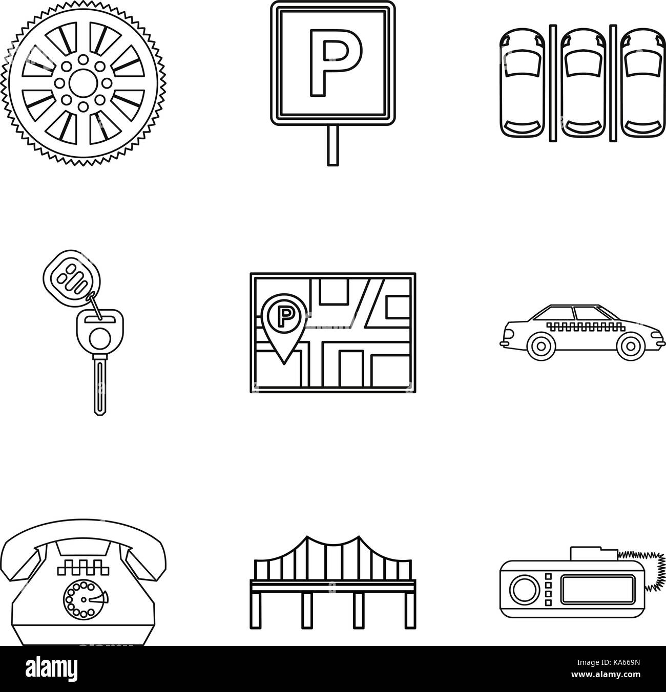 Orientation icons set, outline style Stock Vector Image & Art - Alamy