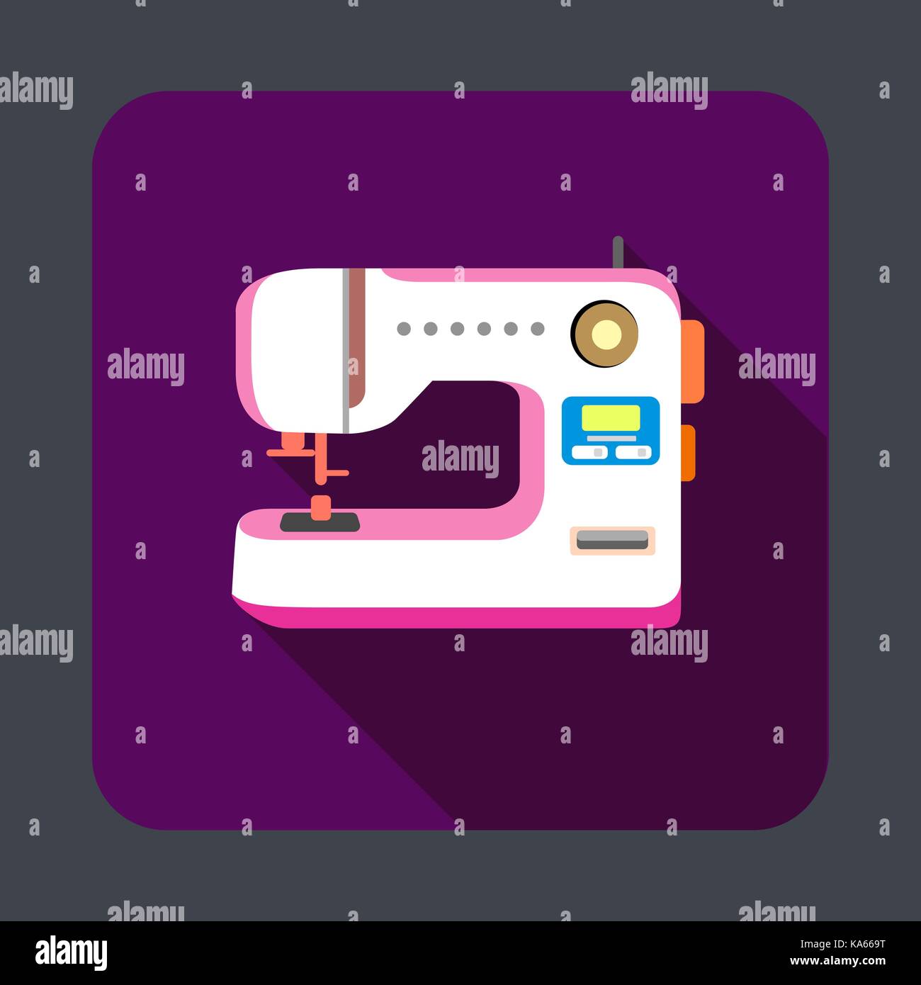 Sewing machine concept background, cartoon style Stock Vector Image ...