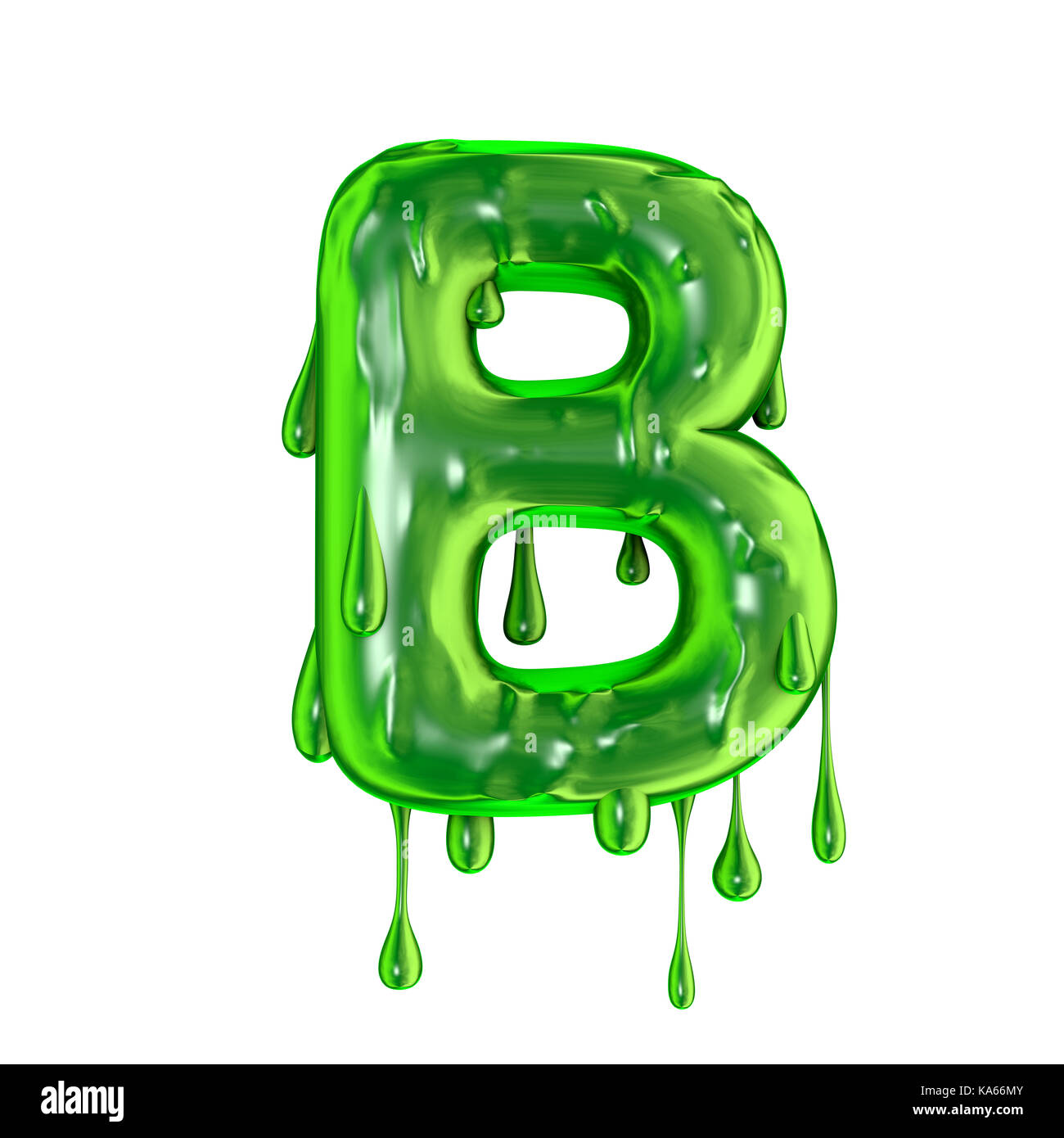 Green dripping slime halloween capital letter B Stock Photo - Alamy