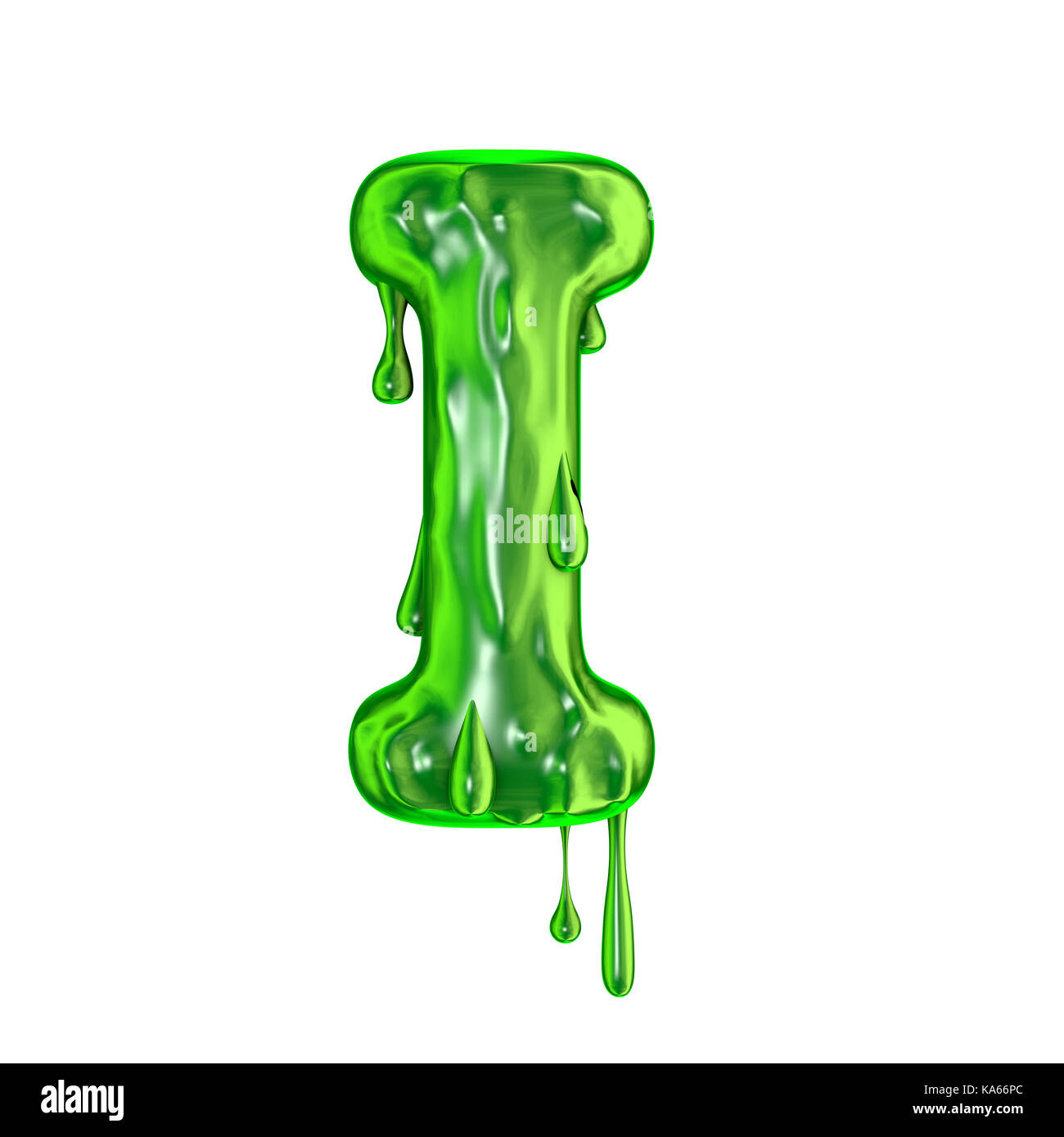 Green dripping slime halloween capital letter I Stock Photo - Alamy