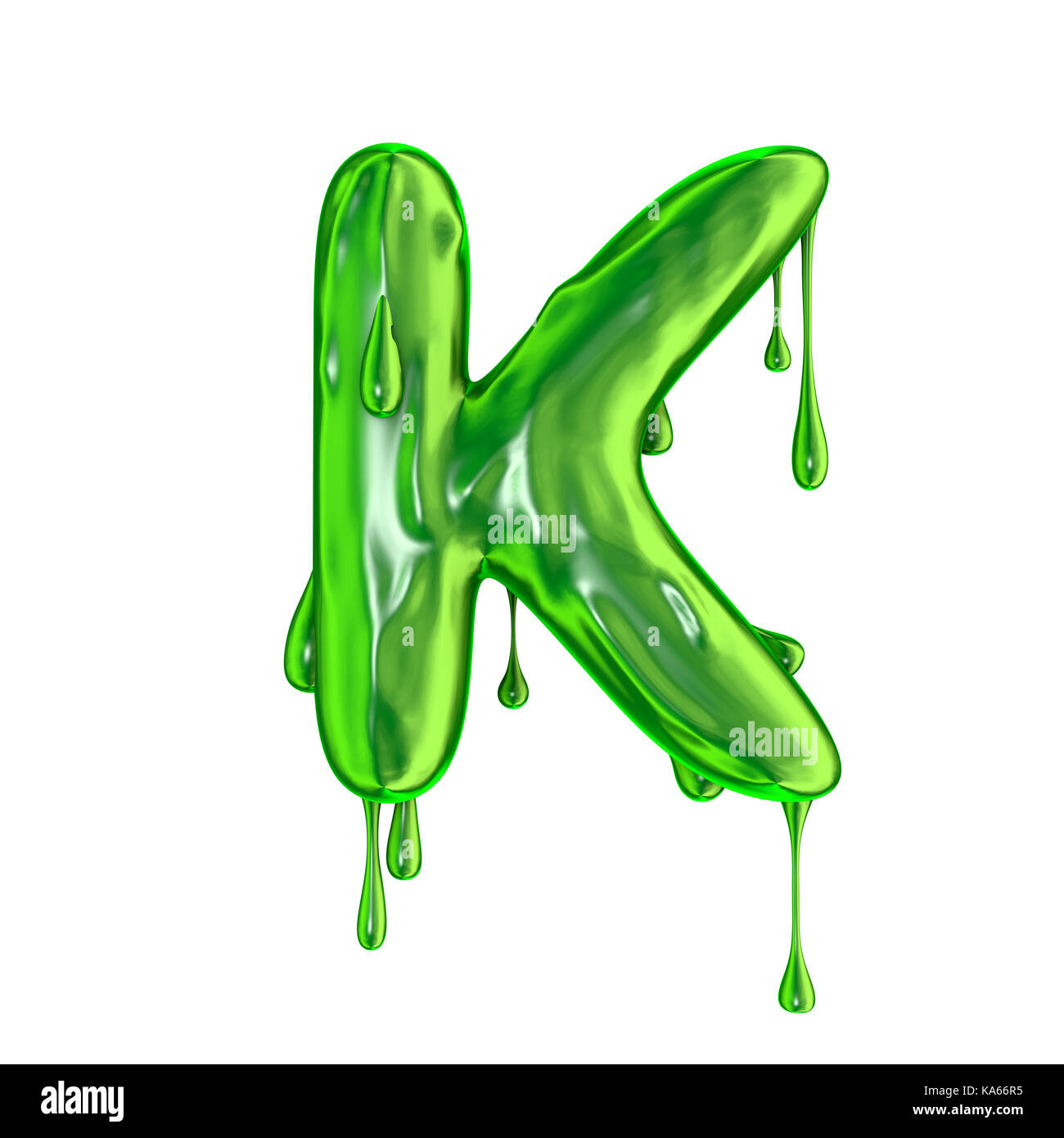 Green dripping slime halloween capital letter K Stock Photo - Alamy