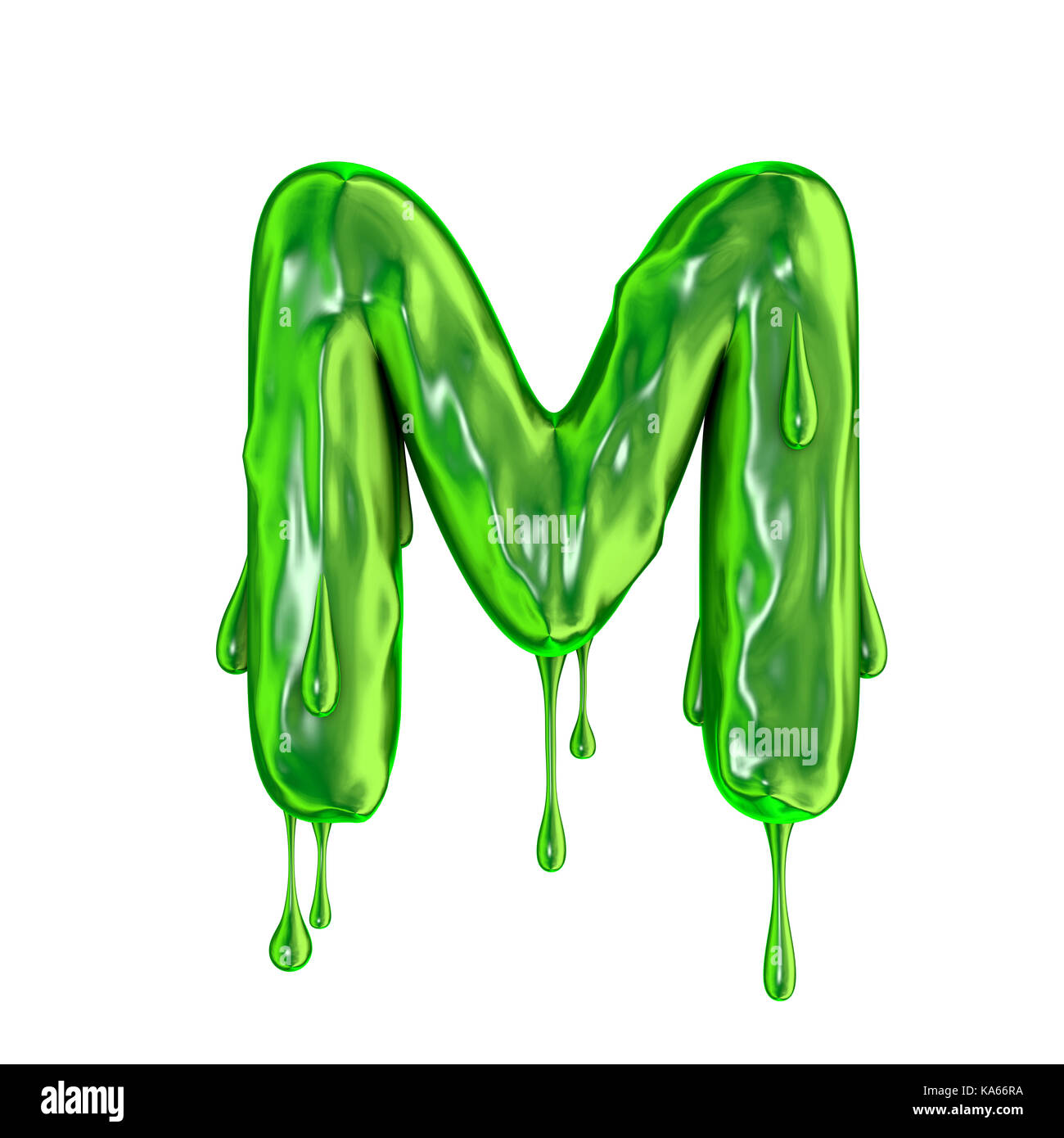 Green dripping slime halloween capital letter M Stock Photo - Alamy