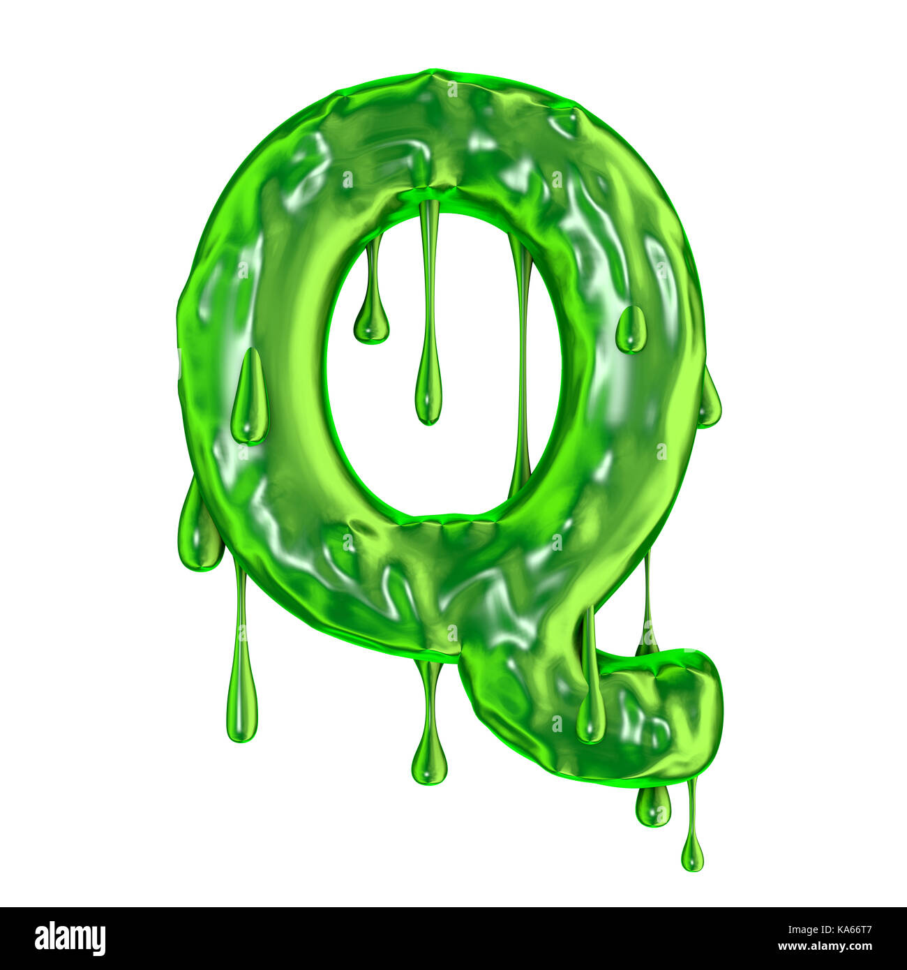 Green dripping slime halloween capital letter Q Stock Photo - Alamy