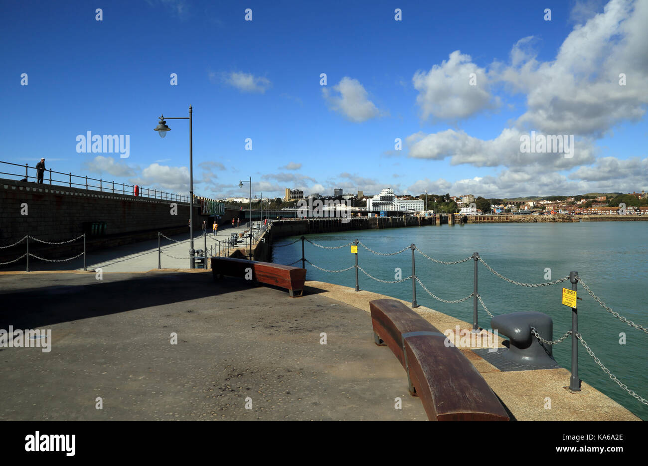 View of harbour from Harbour Arm, Folkestone, Kent, United Kingdom ...
