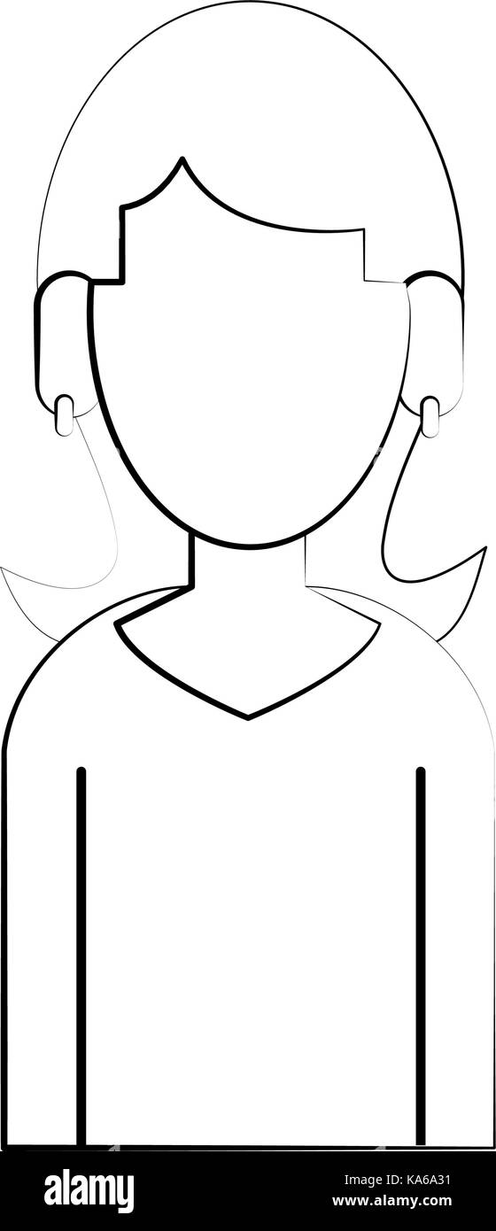 Young woman portrait half face Stock Vector Images - Alamy