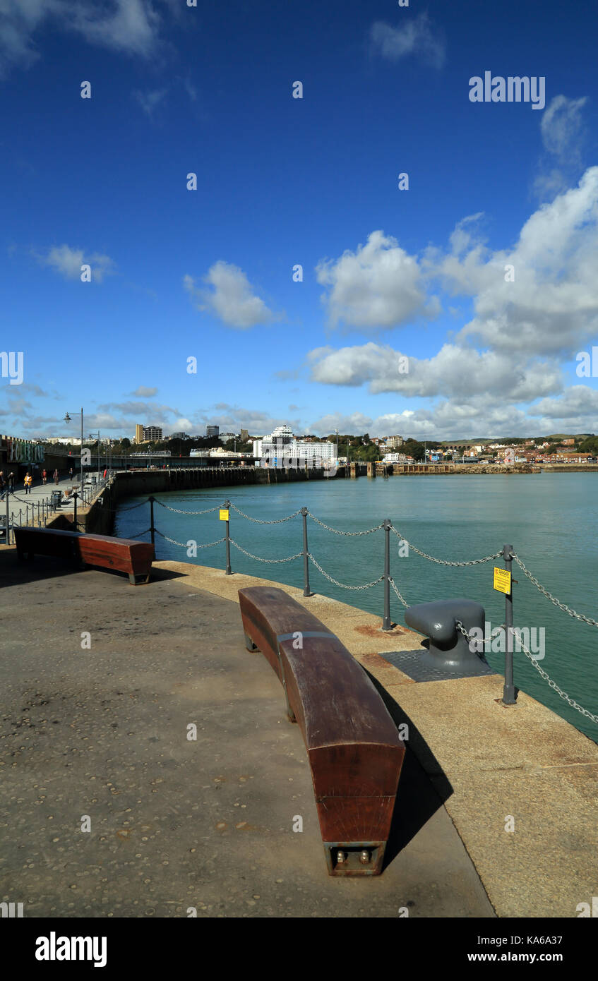View of harbour from Harbour Arm, Folkestone, Kent, United Kingdom ...