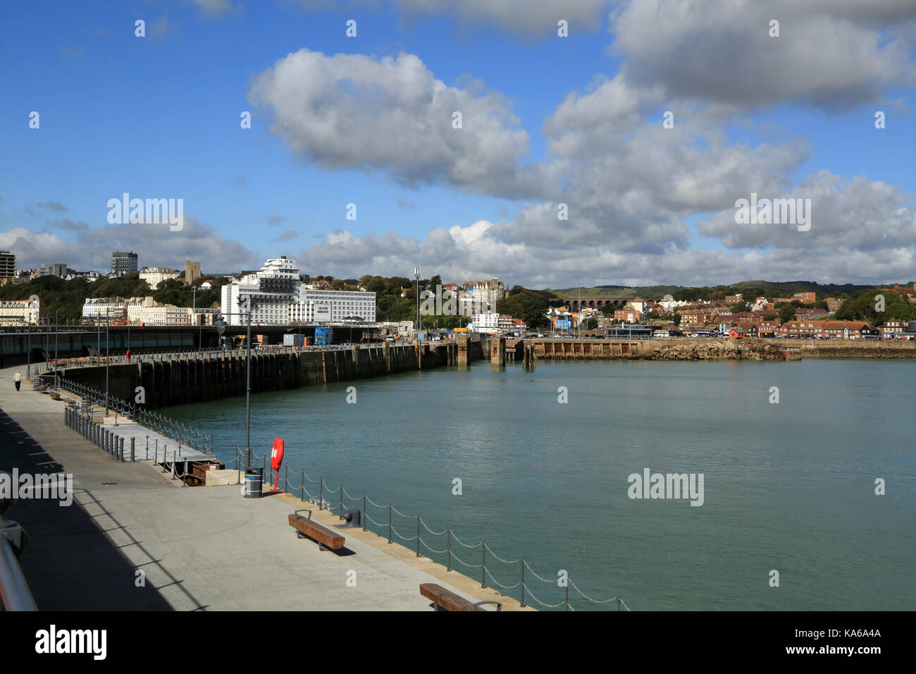 View of Harbour from Harbour Arm, Folkestone, Kent, England Stock Photo ...