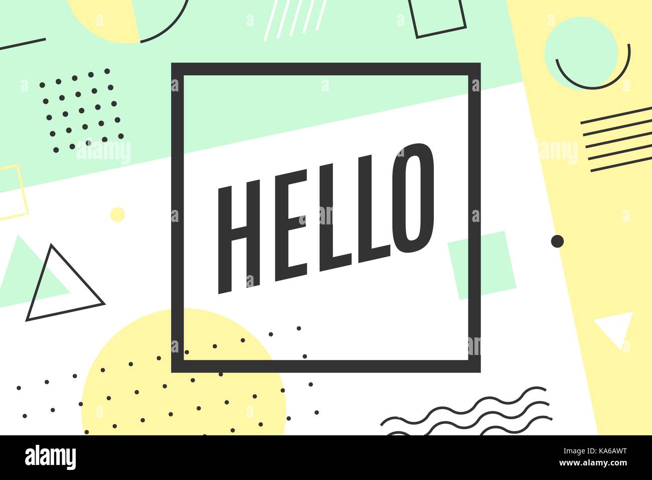 Hello. Poster in graphic memphis style Stock Vector Image & Art - Alamy