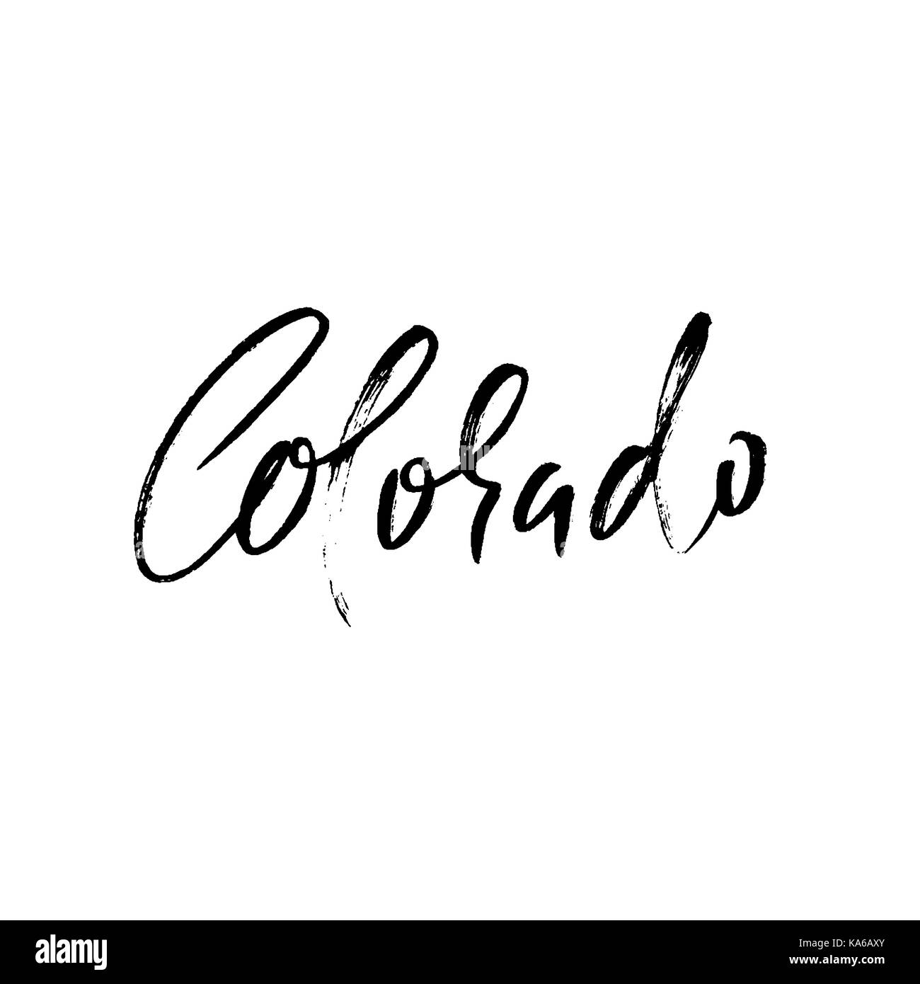 Colorado. Modern dry brush lettering. Retro typography print. Vector ...