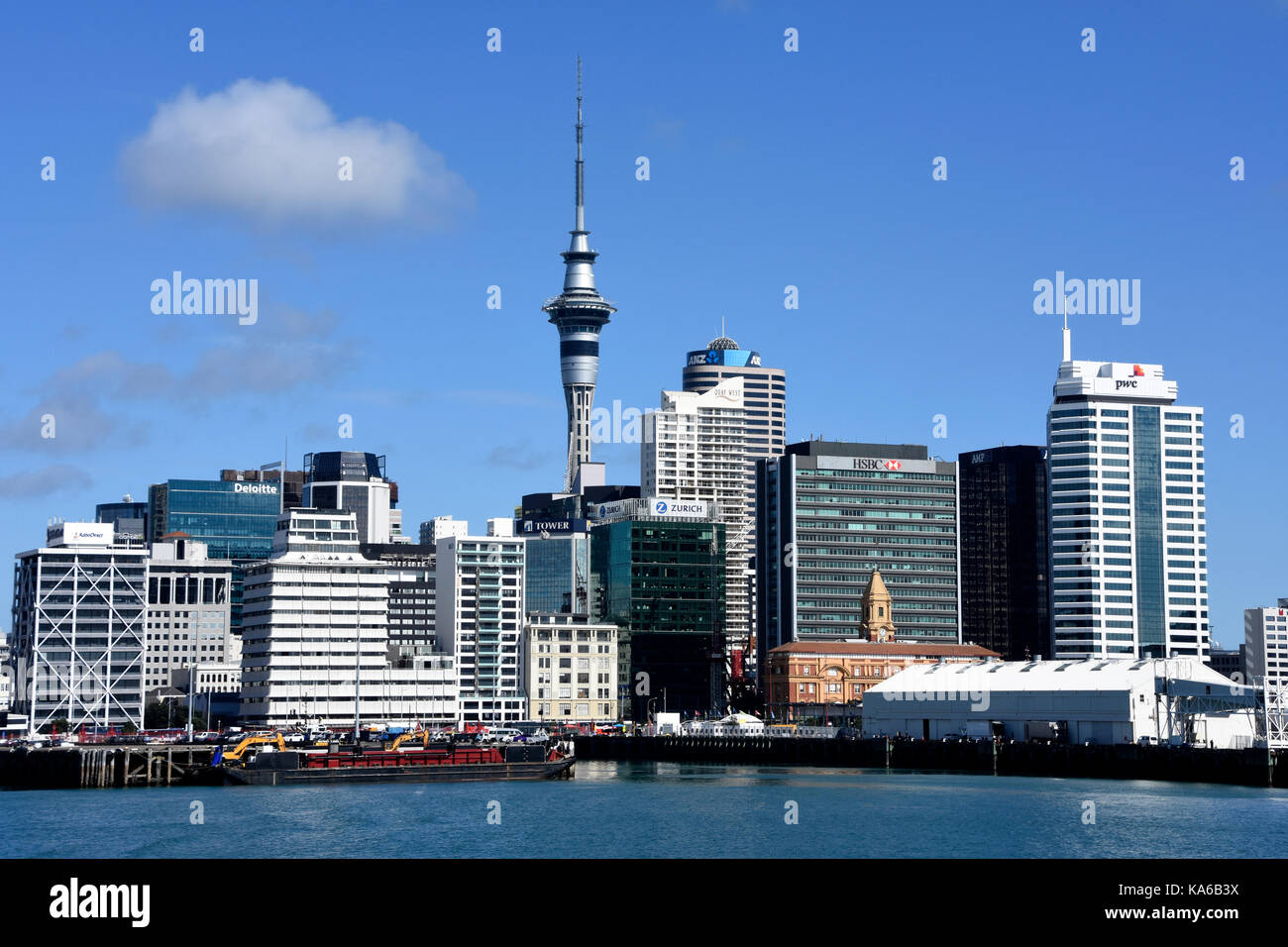 Sky Tower, Auckland Harbour, New Zealand Stock Photo - Alamy