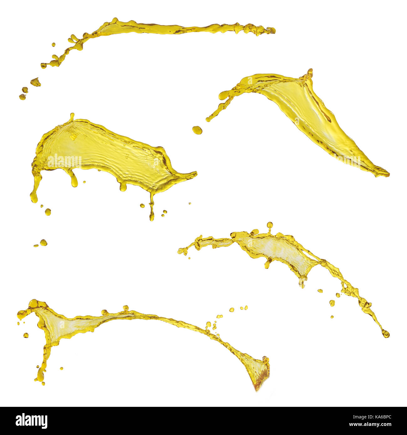 Beautiful collection of engine oil splashing isolated on white ...