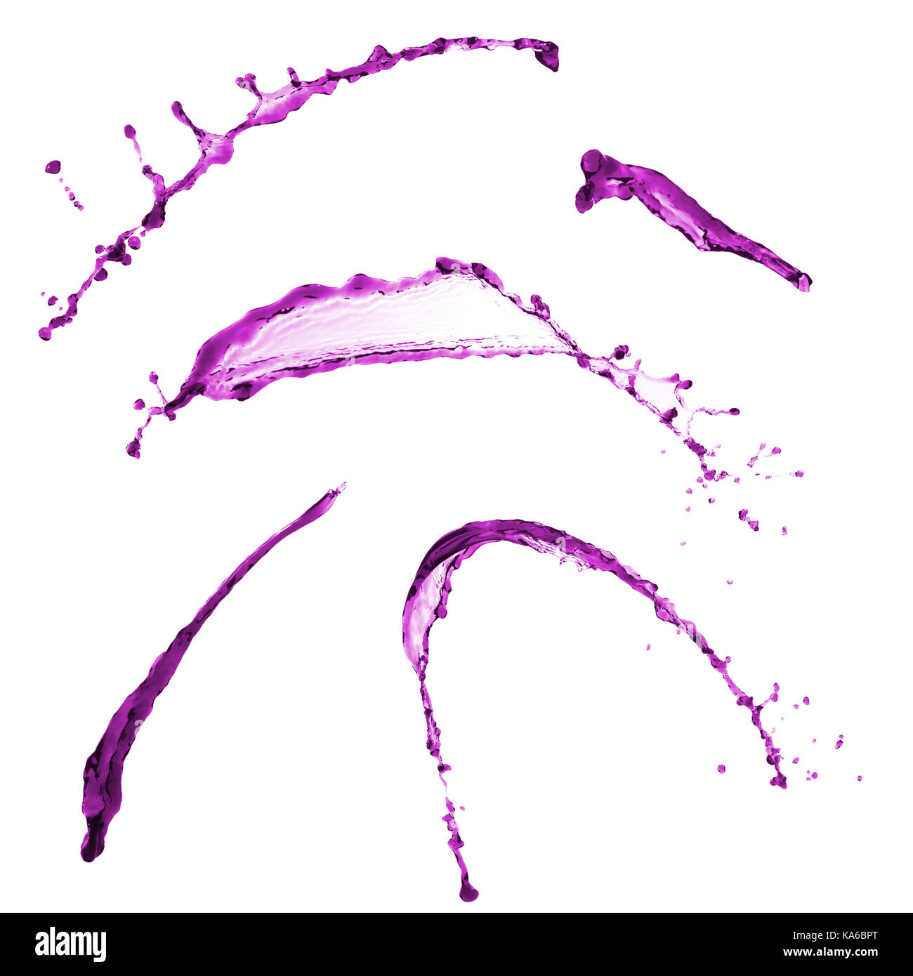 Beautiful collection of engine purple splashing isolated on white ...