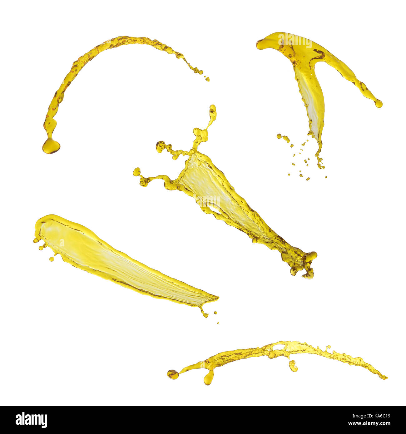 Beautiful collection of isolated engine oil flying Stock Photo - Alamy