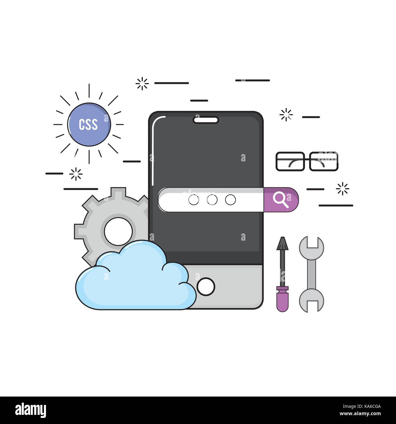 smartphone with web code programming software Stock Vector Image & Art ...