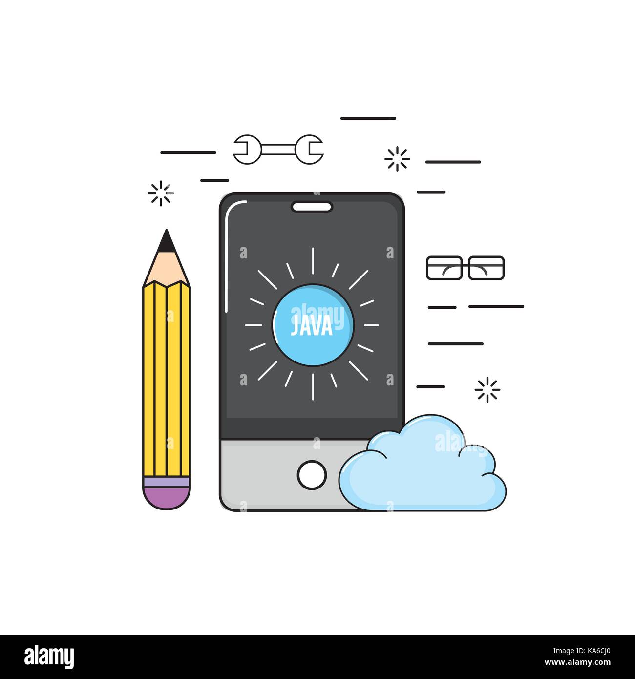 smartphone with web code programming software Stock Vector Image & Art ...