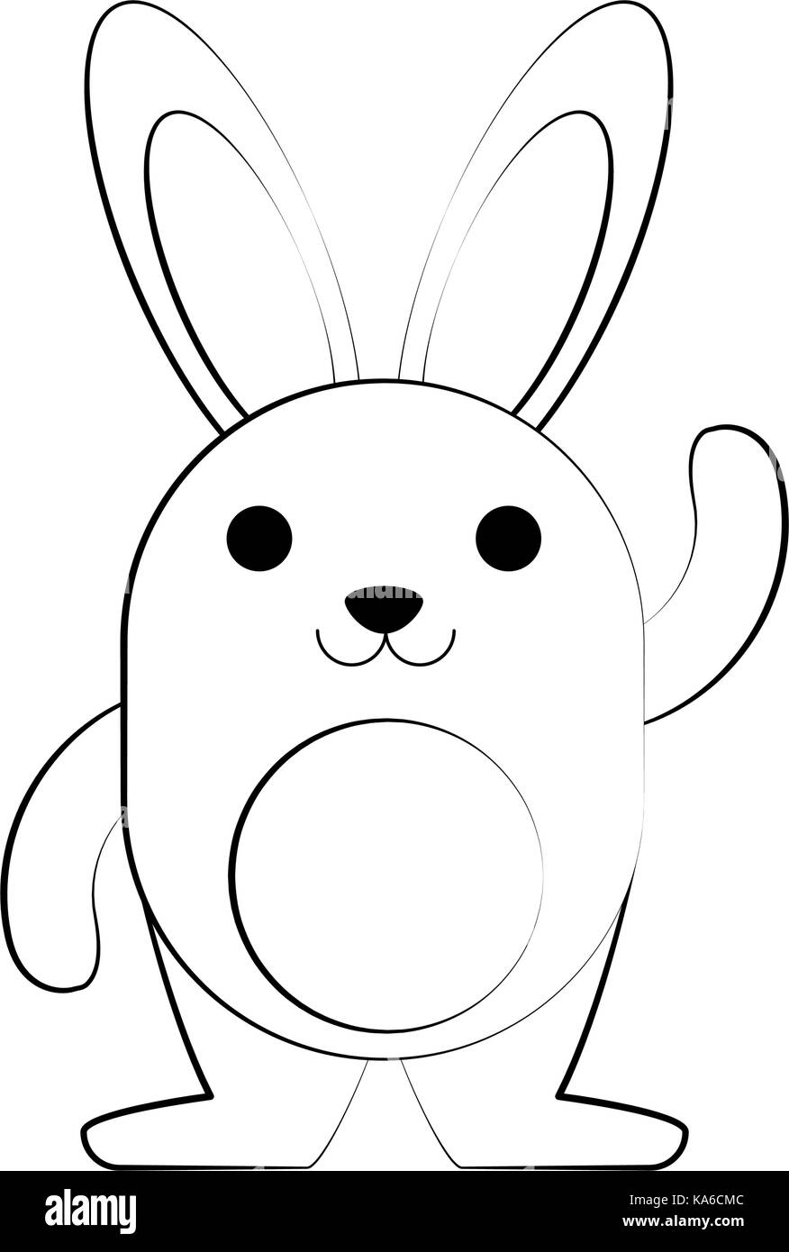 Baby rabbit sitting on Black and White Stock Photos & Images - Alamy