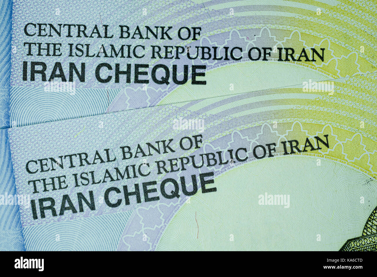 Close-up Iranian banknote and currency, Rials, Islamic Republic of Iran ...