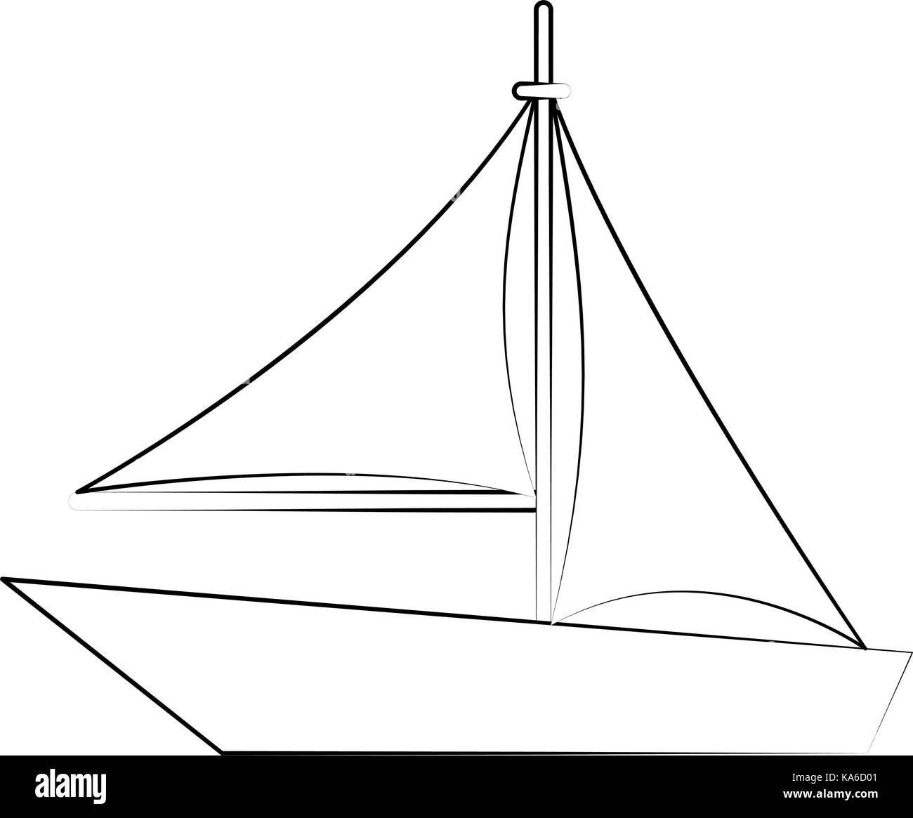 sailboat surf drawing Stock Vector Image & Art - Alamy