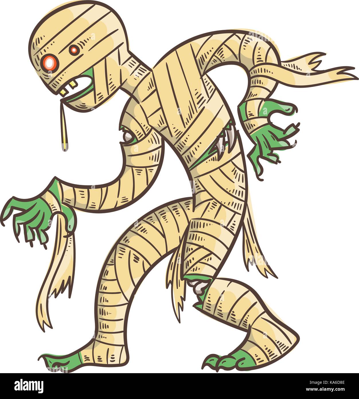 Vector illustration with scary mummy. Halloween costume Stock Vector ...