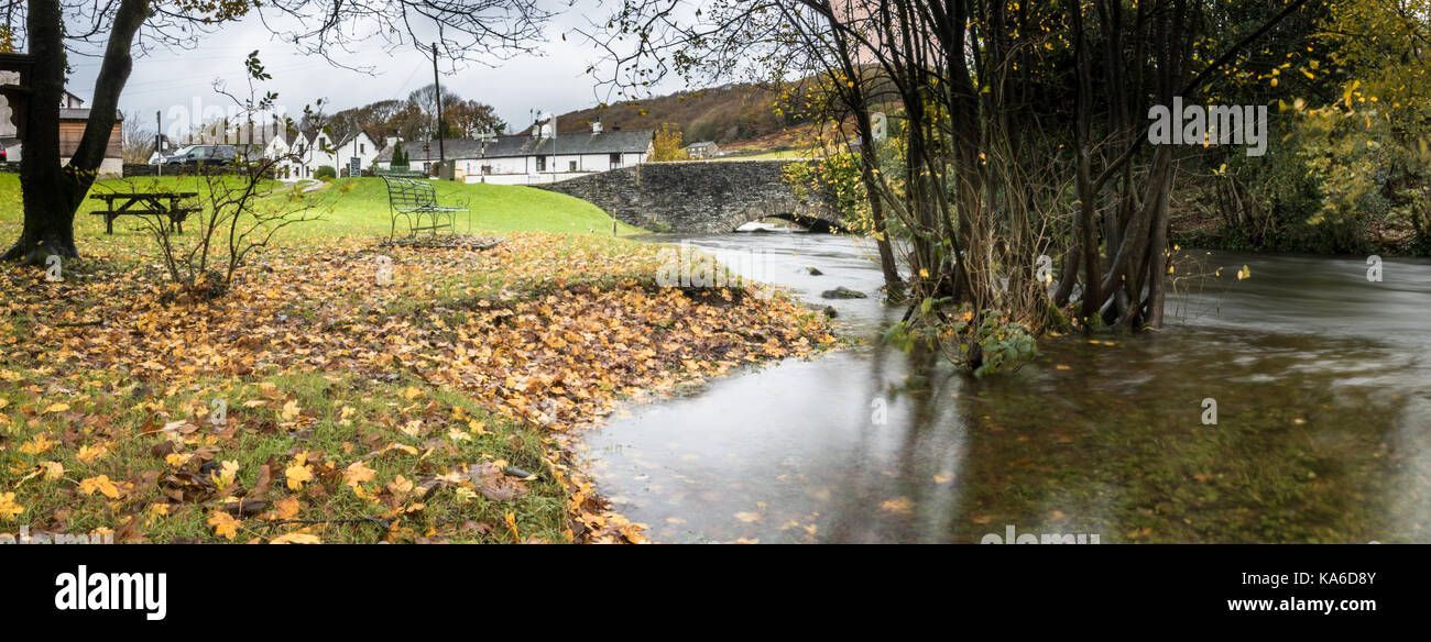 The River Crake in spate at Spark Bridge Stock Photo - Alamy