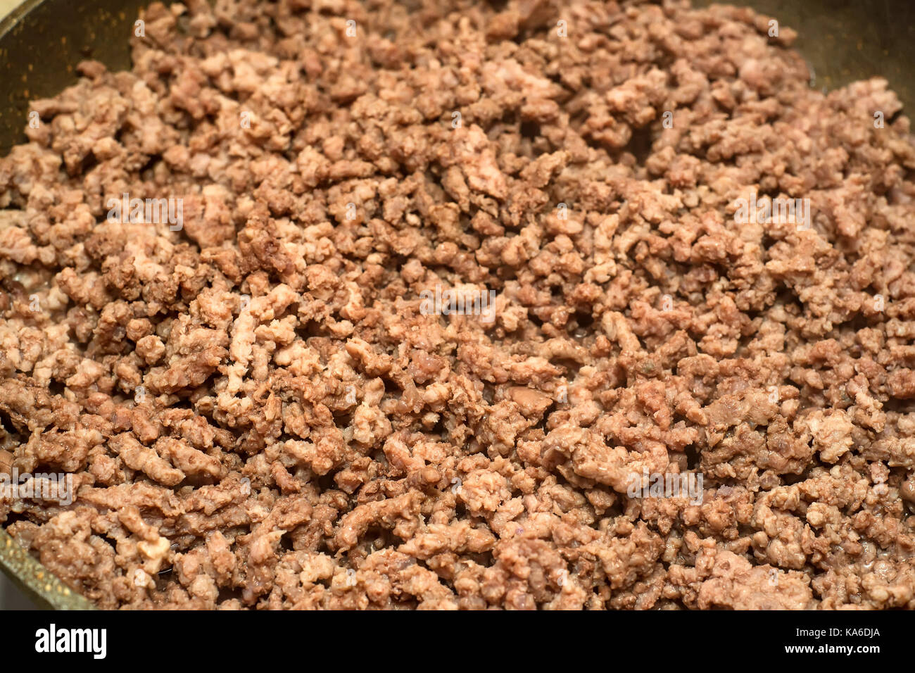 Close-up of fried minced meat Stock Photo - Alamy