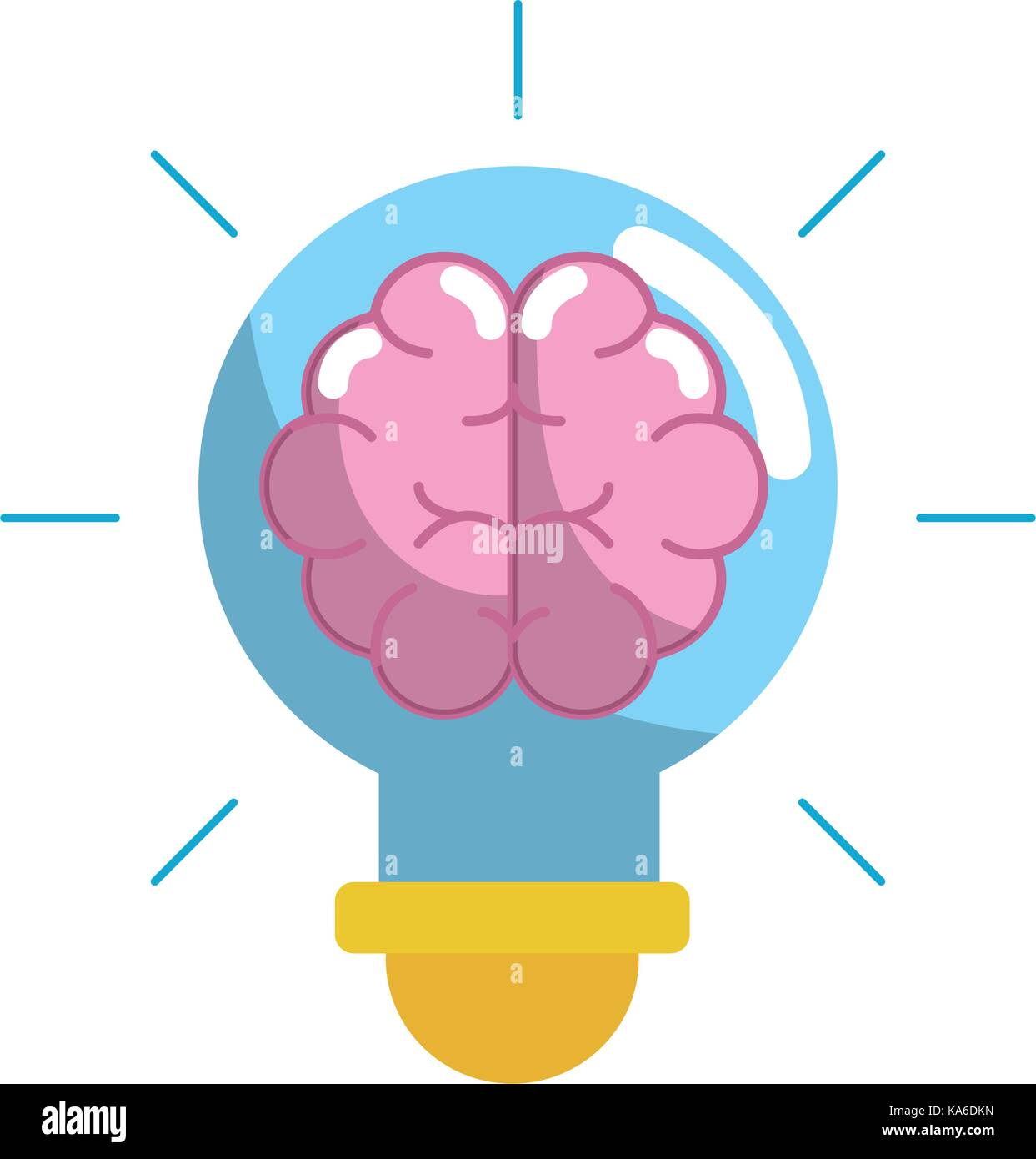 bulb with brain inside to creative design Stock Vector Image & Art - Alamy