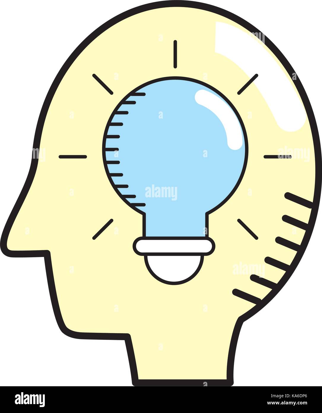 silhouette side man with bulb idea Stock Vector Image & Art - Alamy
