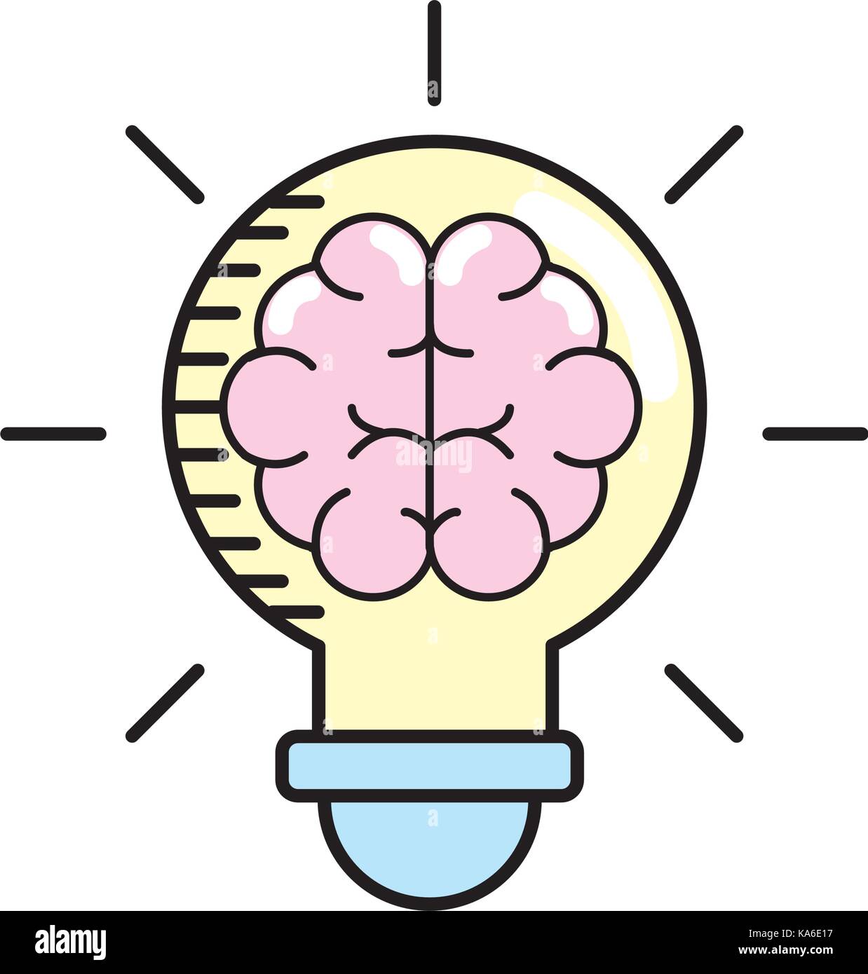 bulb with brain inside to creative design Stock Vector Image & Art - Alamy