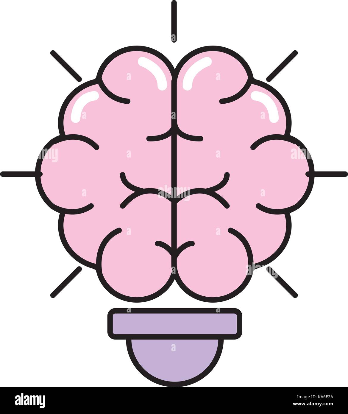 bulb with brain inside to creative design Stock Vector Image & Art - Alamy