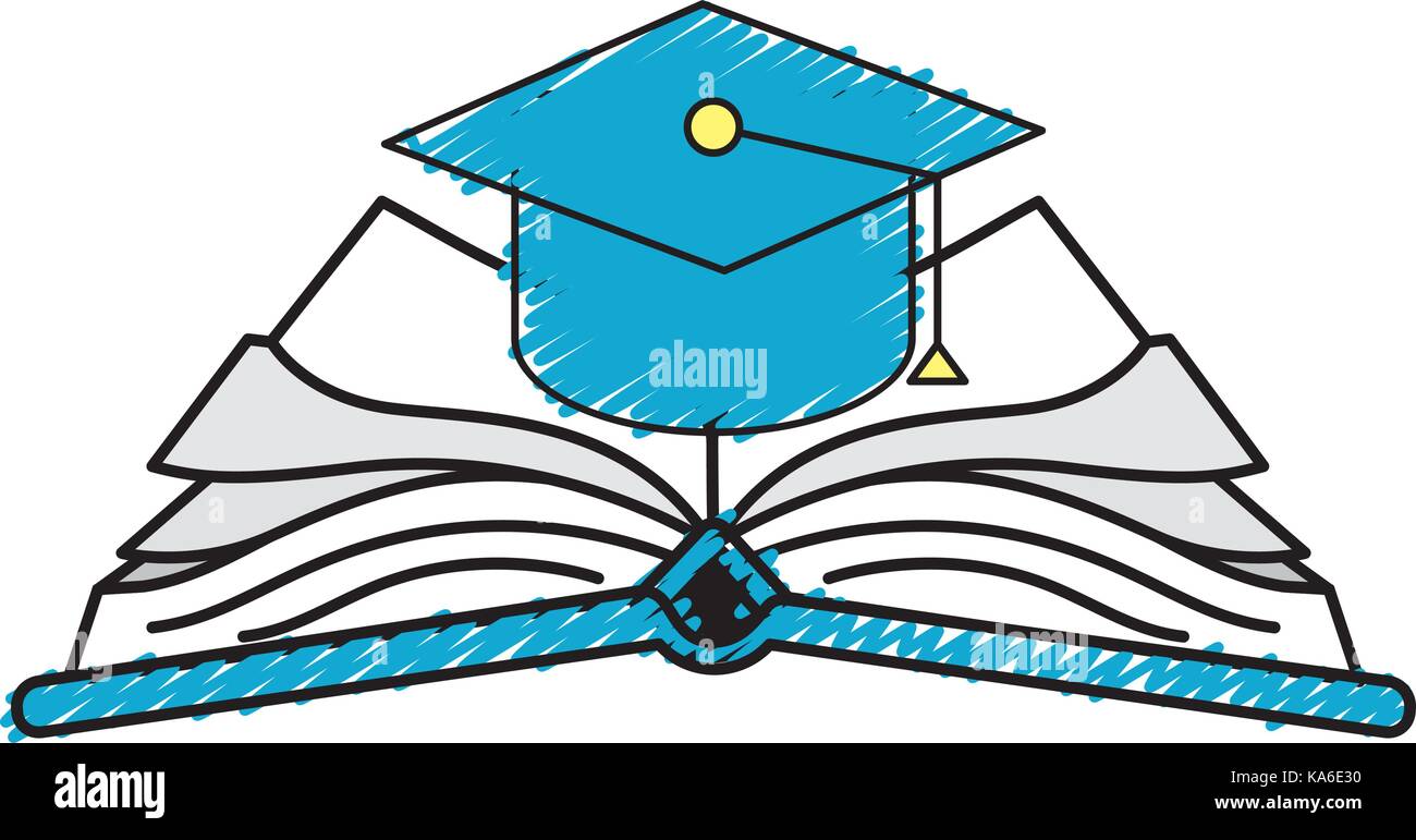 cap graduation over open book Stock Vector Image & Art - Alamy