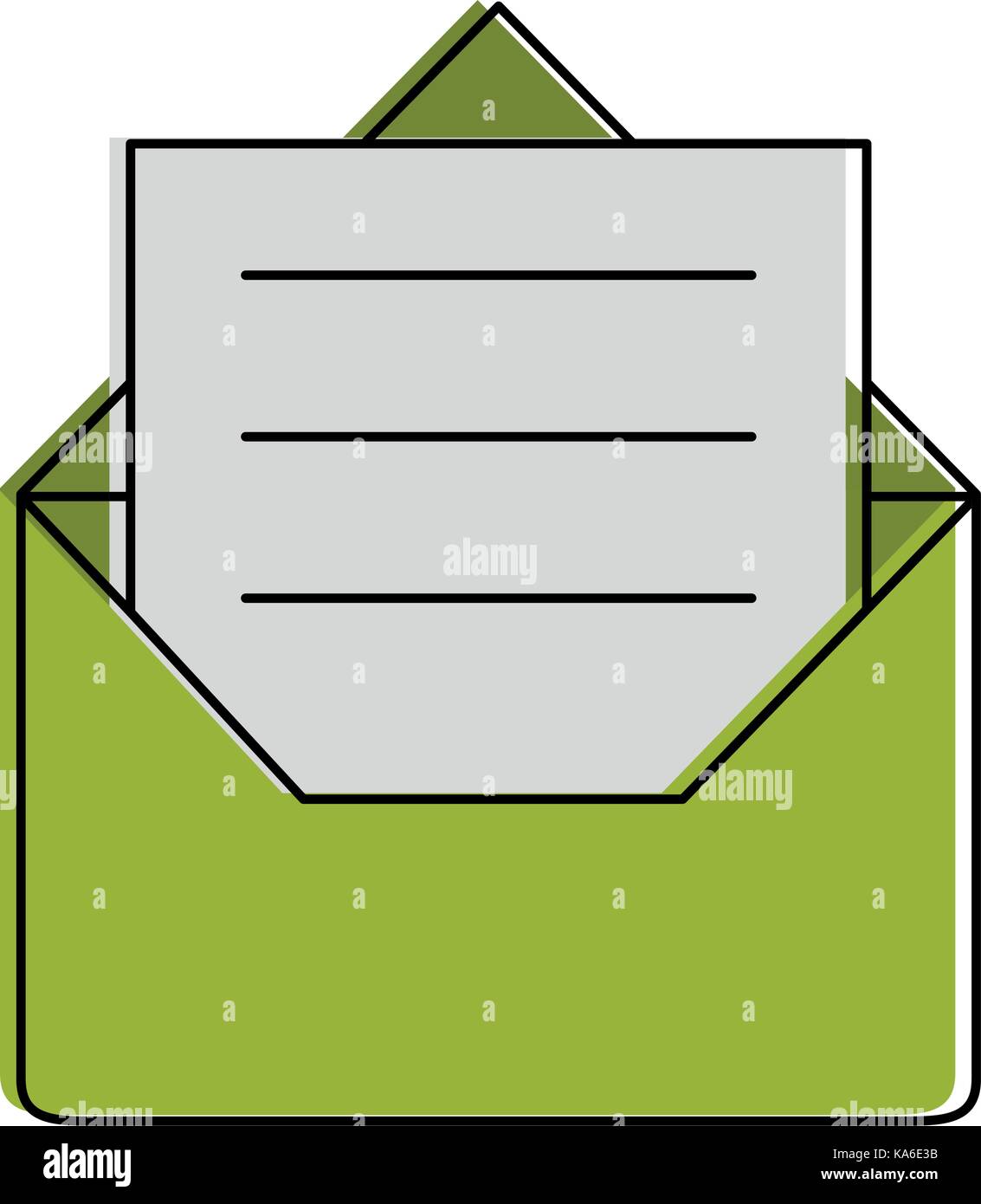 message envelope with letter coming out icon image Stock Vector Image ...