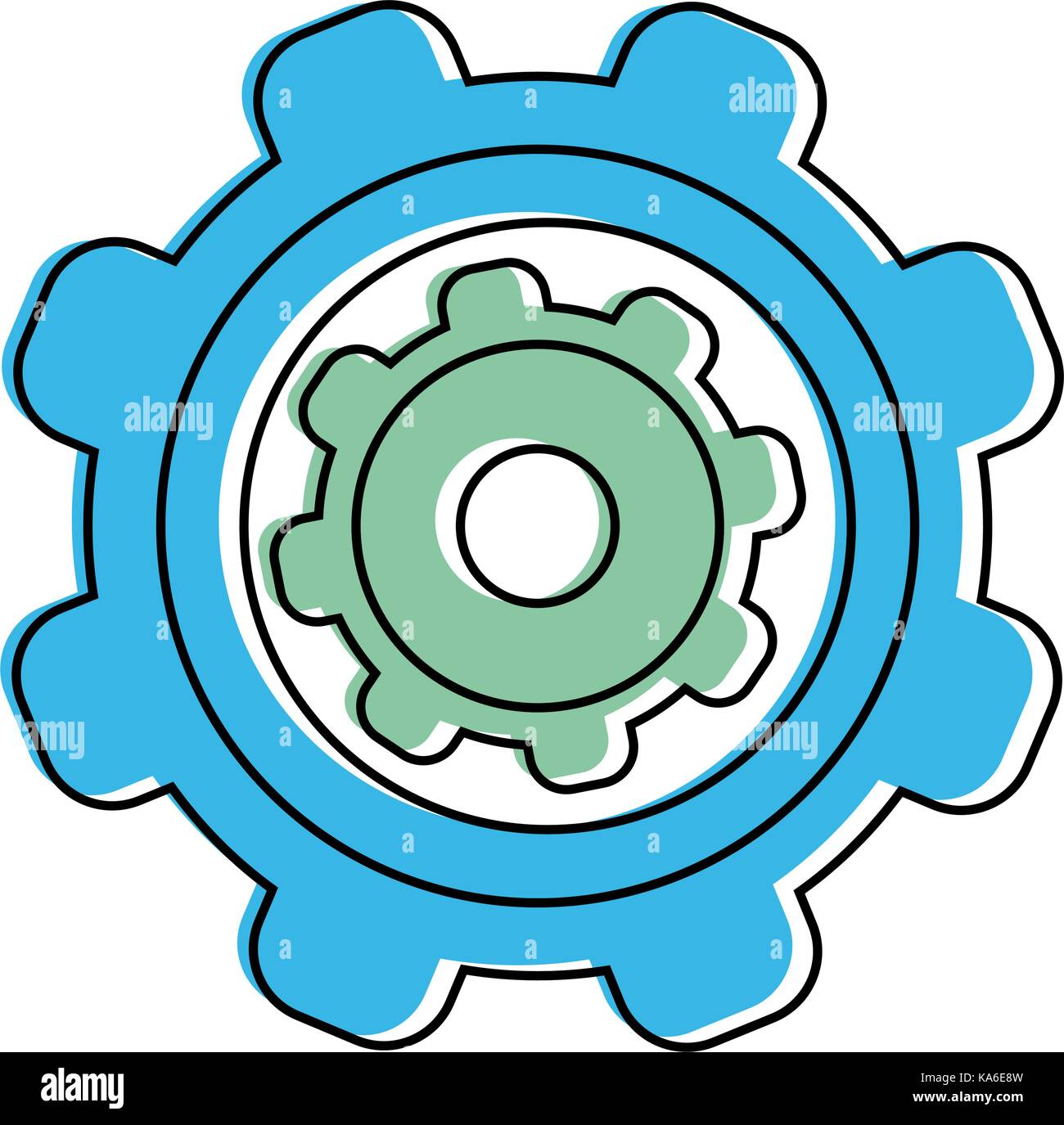 two gears icon image Stock Vector Image & Art - Alamy