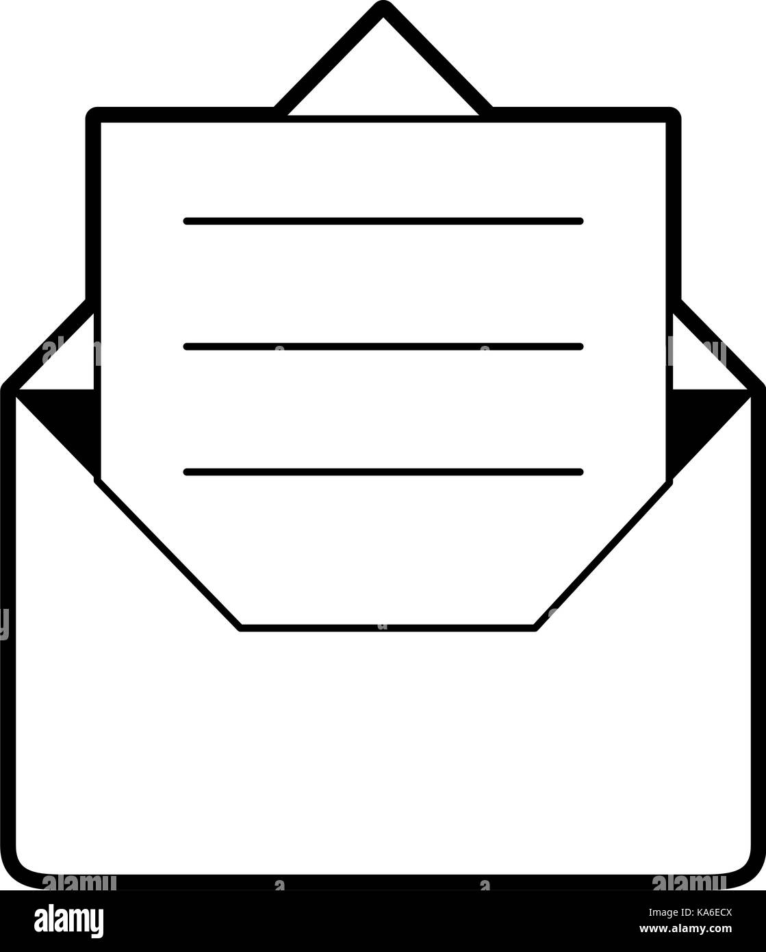 message envelope with letter coming out icon image Stock Vector Image ...