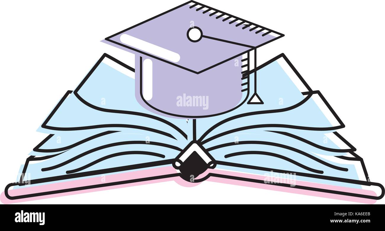cap graduation over open book Stock Vector Image & Art - Alamy