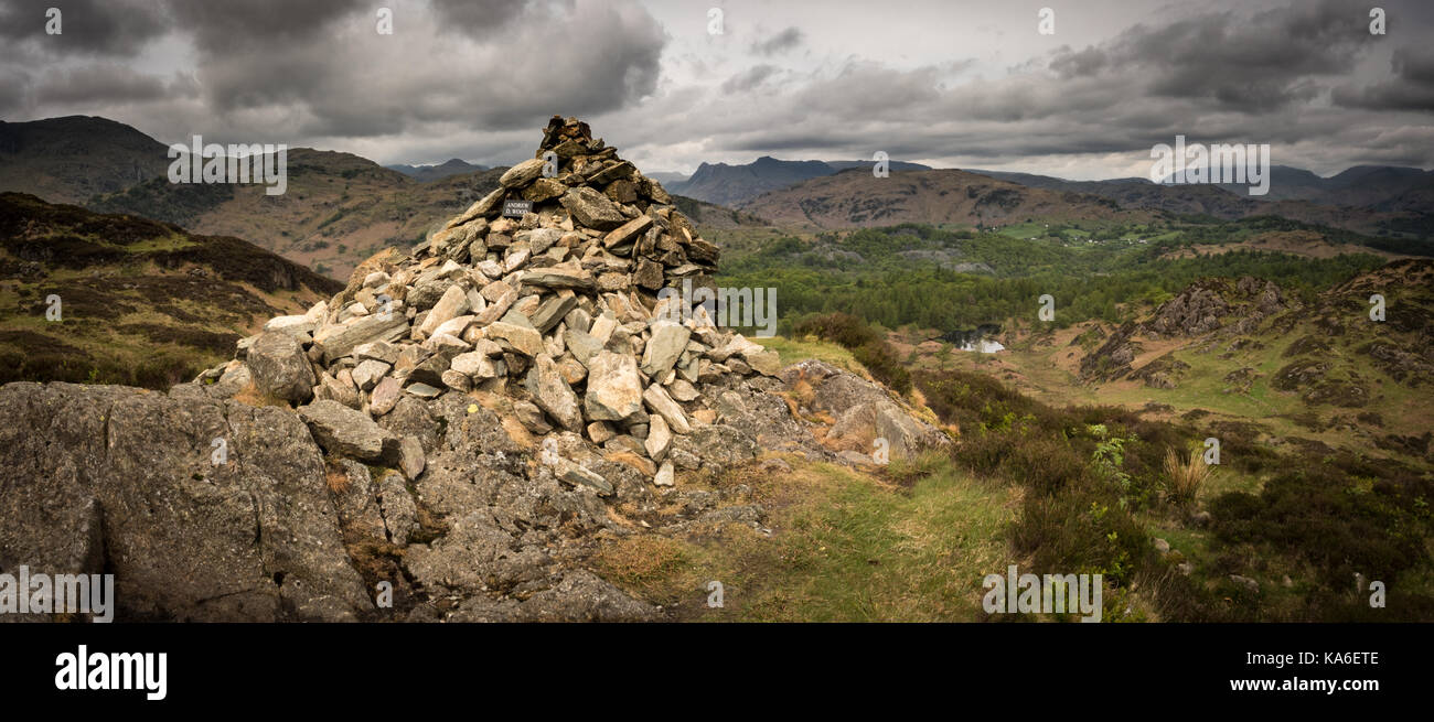 The view from Holme Fell towards the Langdales in Cumbria Stock Photo ...