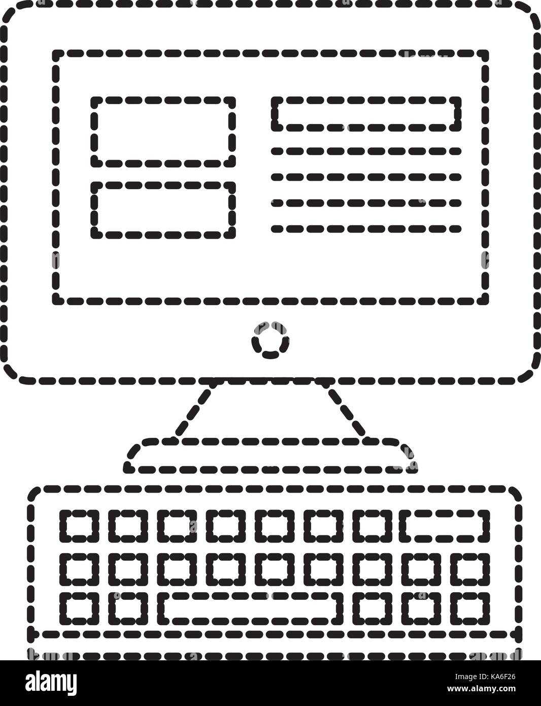 dotted shape computer technology with electronic information Stock ...