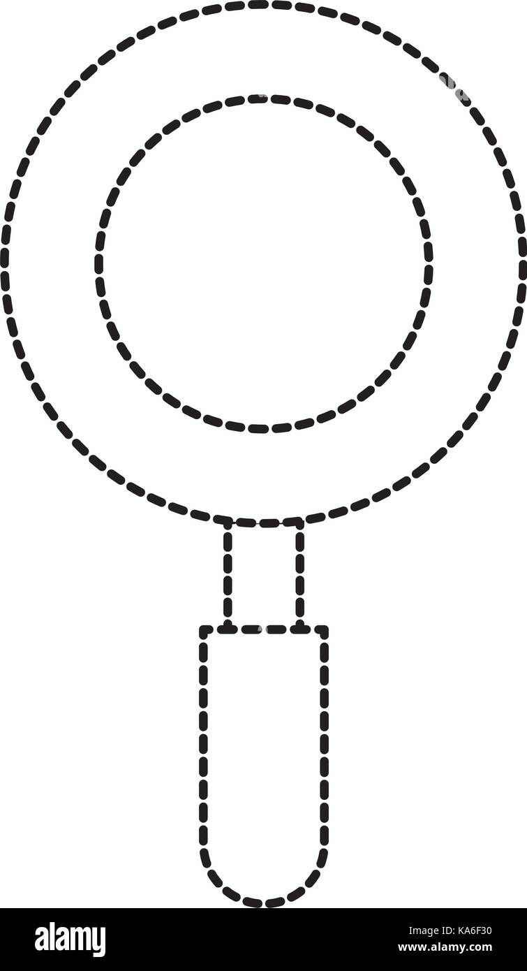 dotted shape magniifying glass object and school tool Stock Vector ...