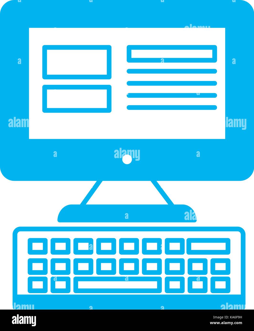 silhouette computer technology with electronic information Stock Vector ...