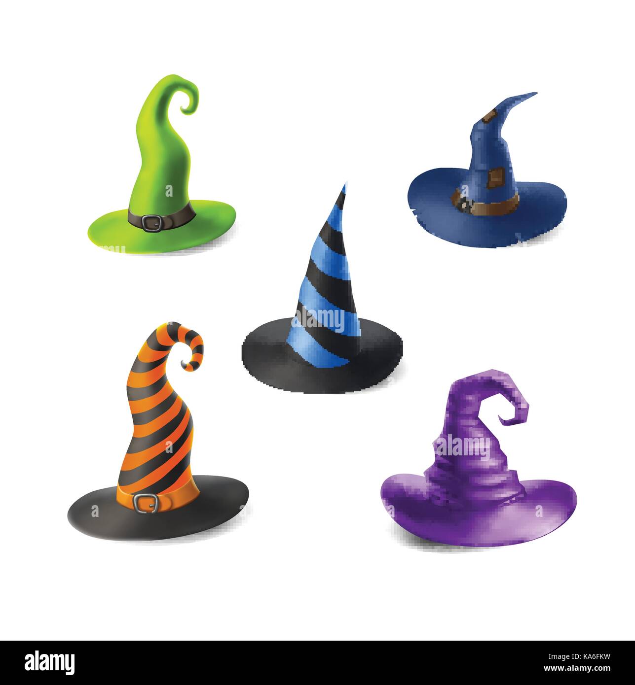 Witch hats set isolated on white background Stock Vector Image & Art ...