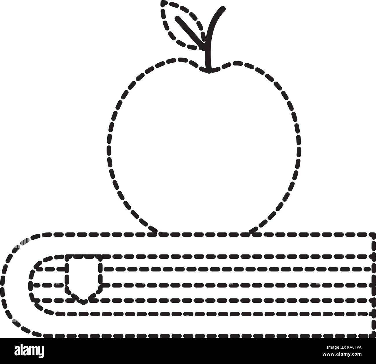 dotted shape apple fruit over close book Stock Vector Image & Art - Alamy