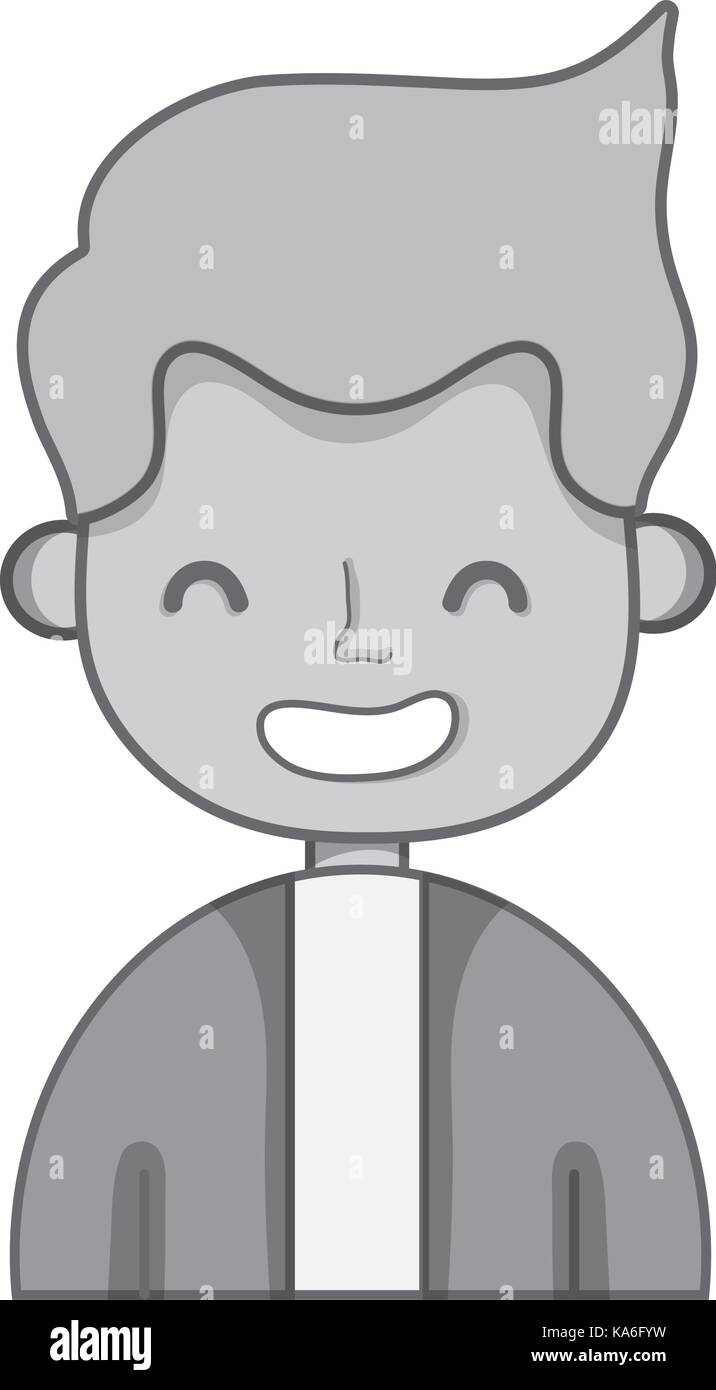 grayscale nice man with shirt and hairstyle design Stock Vector Image ...