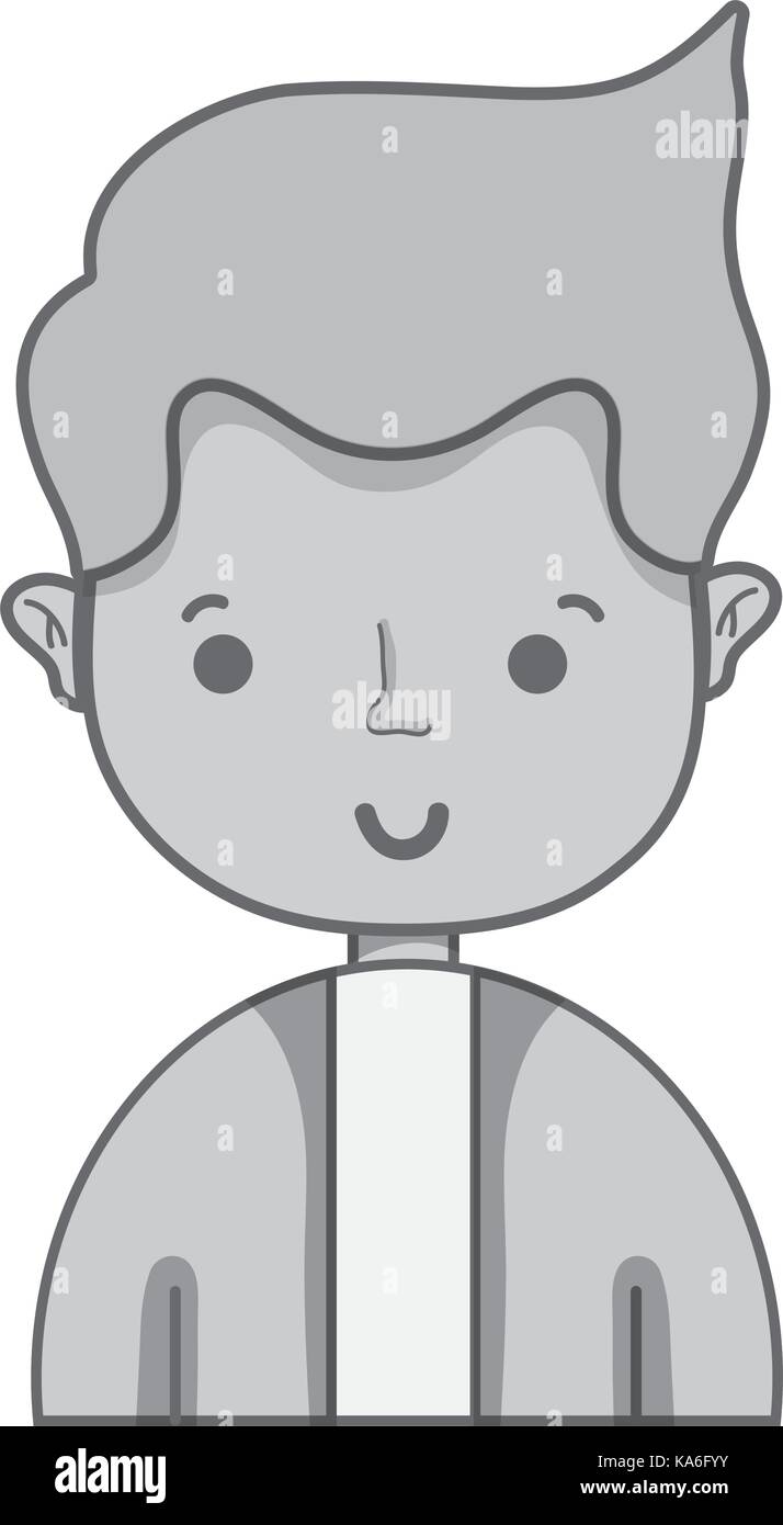 grayscale nice man with shirt and hairstyle design Stock Vector Image ...