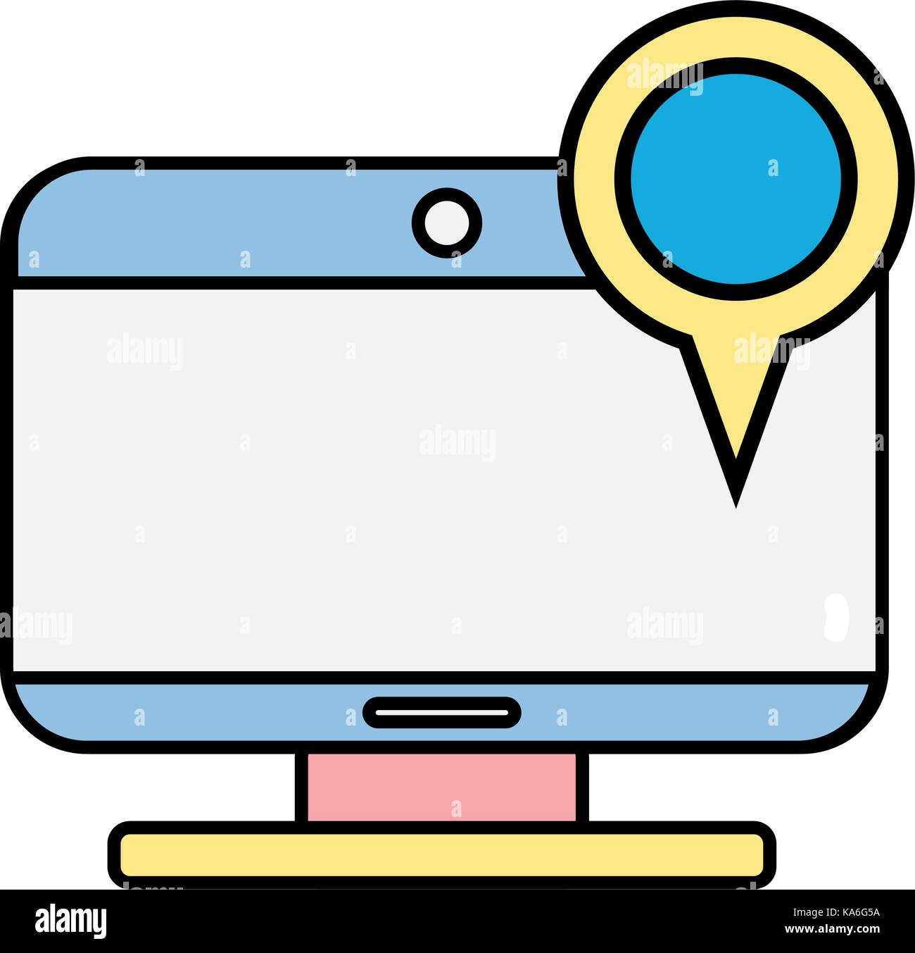 computer technology with magnifying glass icon Stock Vector Image & Art ...