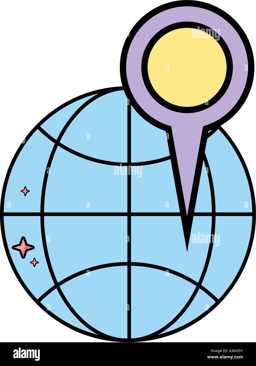 global map with magnifying glass location symbol Stock Vector Image ...