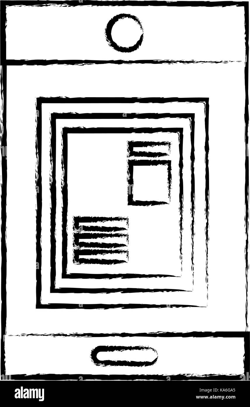figure smartphone technology with document information data Stock ...