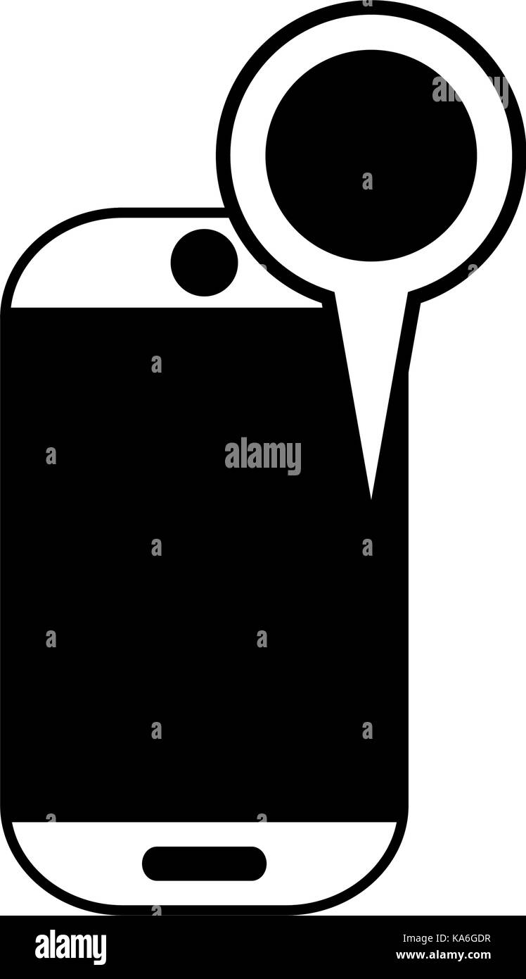 contour smartphone technology with magnifying glass element Stock ...