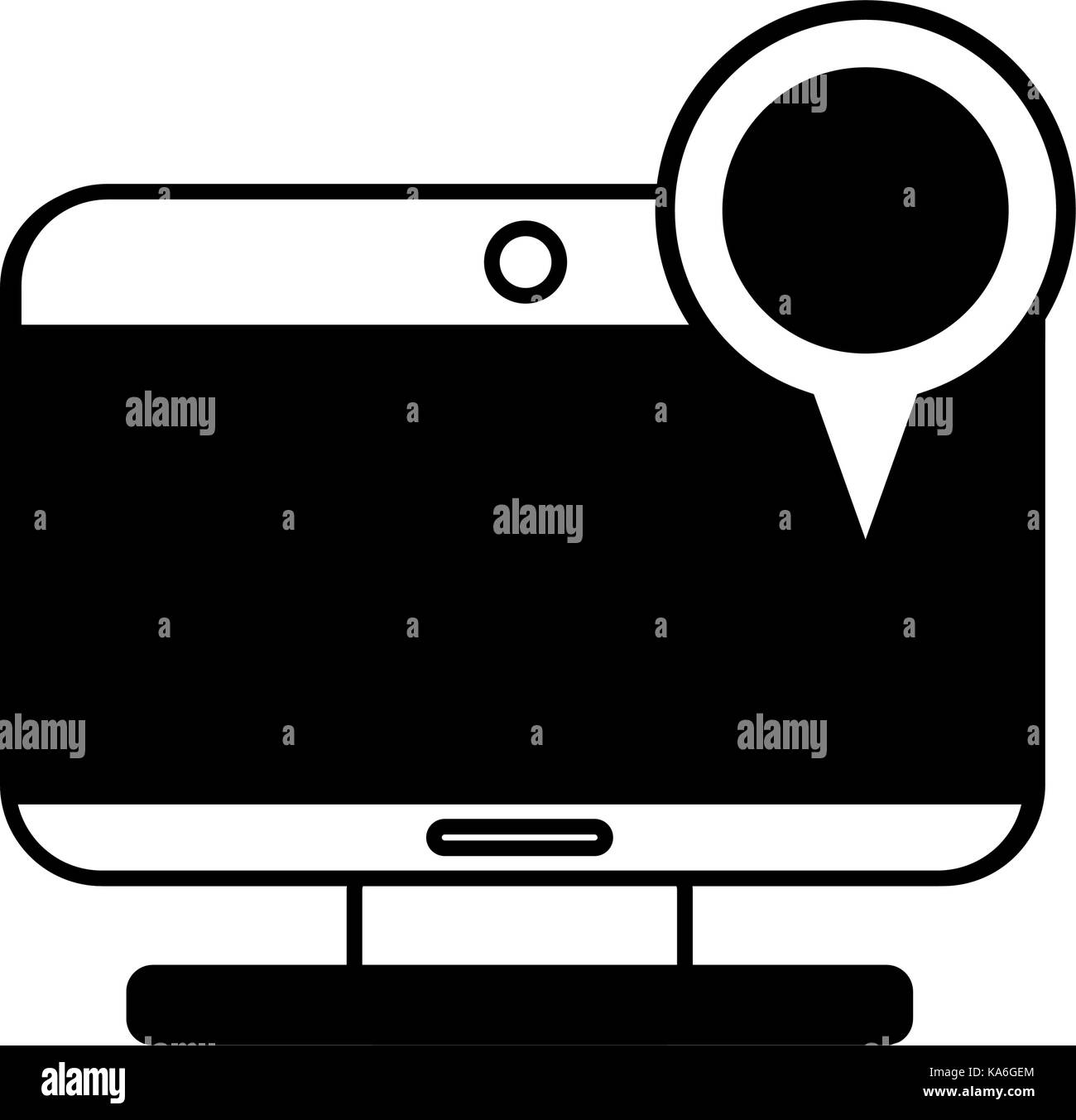 contour computer technology with magnifying glass icon Stock Vector ...