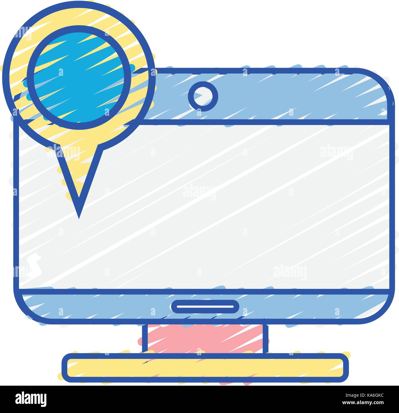 computer technology with magnifying glass icon Stock Vector Image & Art ...