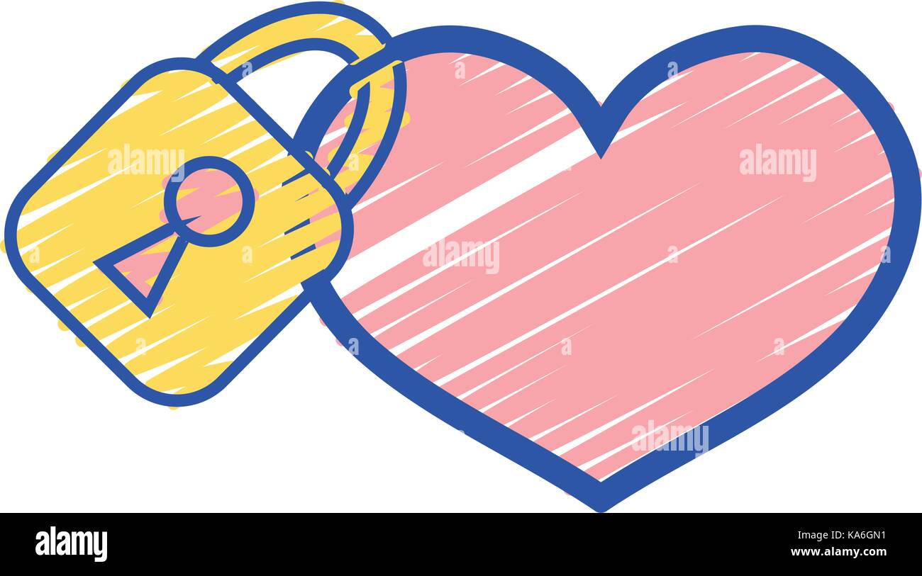 heart design with security padlock element Stock Vector Image & Art - Alamy